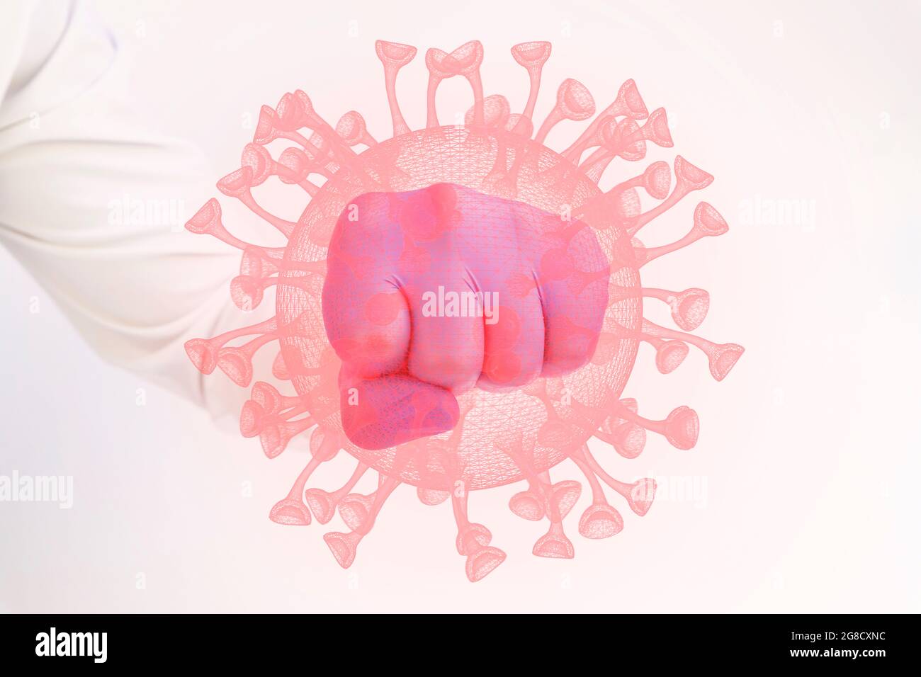 Doctor fist punching coronavirus bacteria. Covid 19 prevention Stock ...