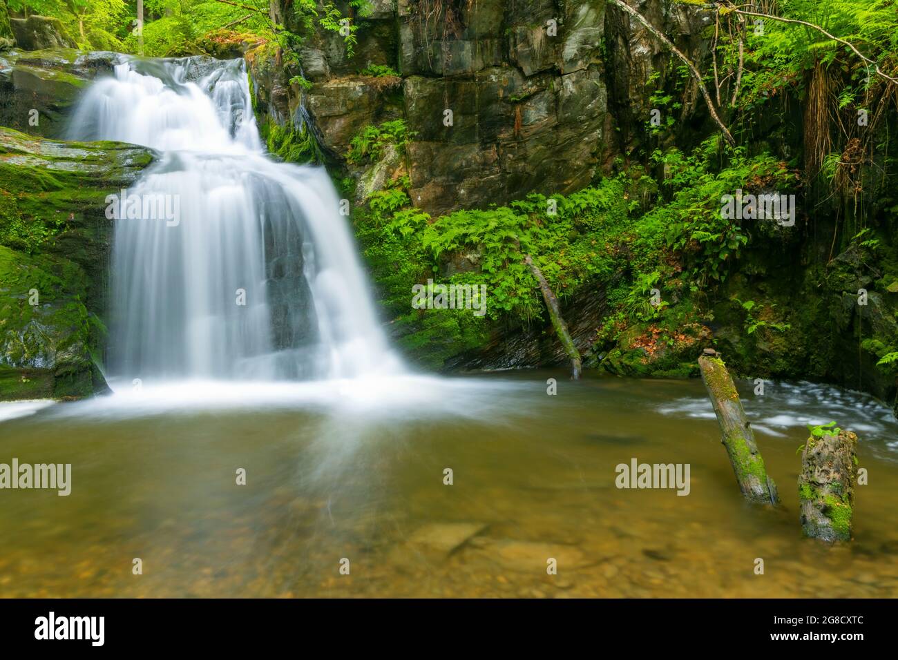 Resov waterfalls on the river Huntava in Nizky Jesenik, Northern ...