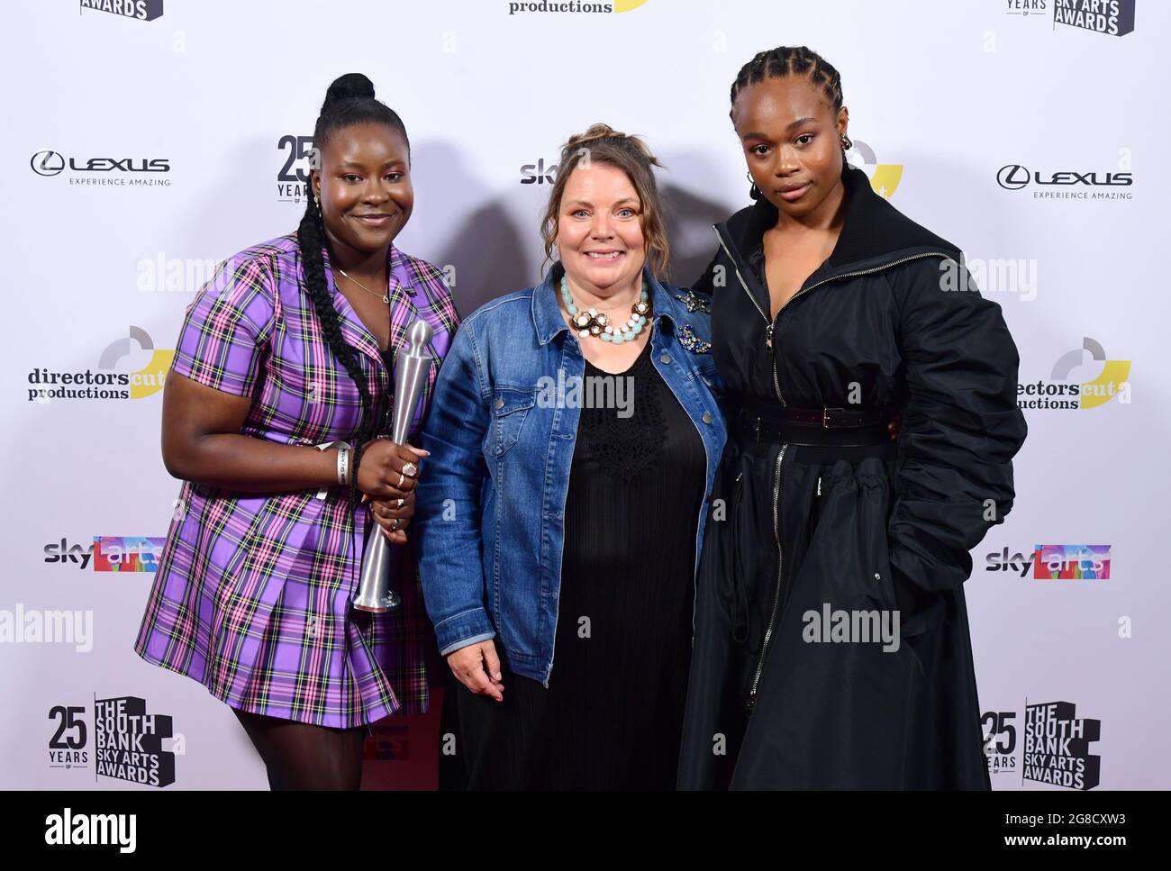 Afi Okaidja and Bukky Bakray with the Film award for Rocks, presented ...