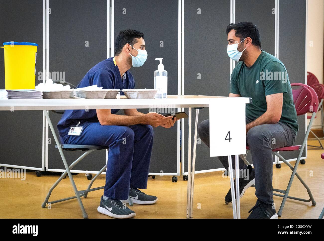 Health Secretary Humza Yousaf receives his second dose of the BioNTech ...