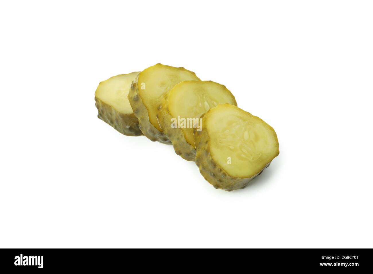 Fresh pickle slices isolated on white background Stock Photo - Alamy