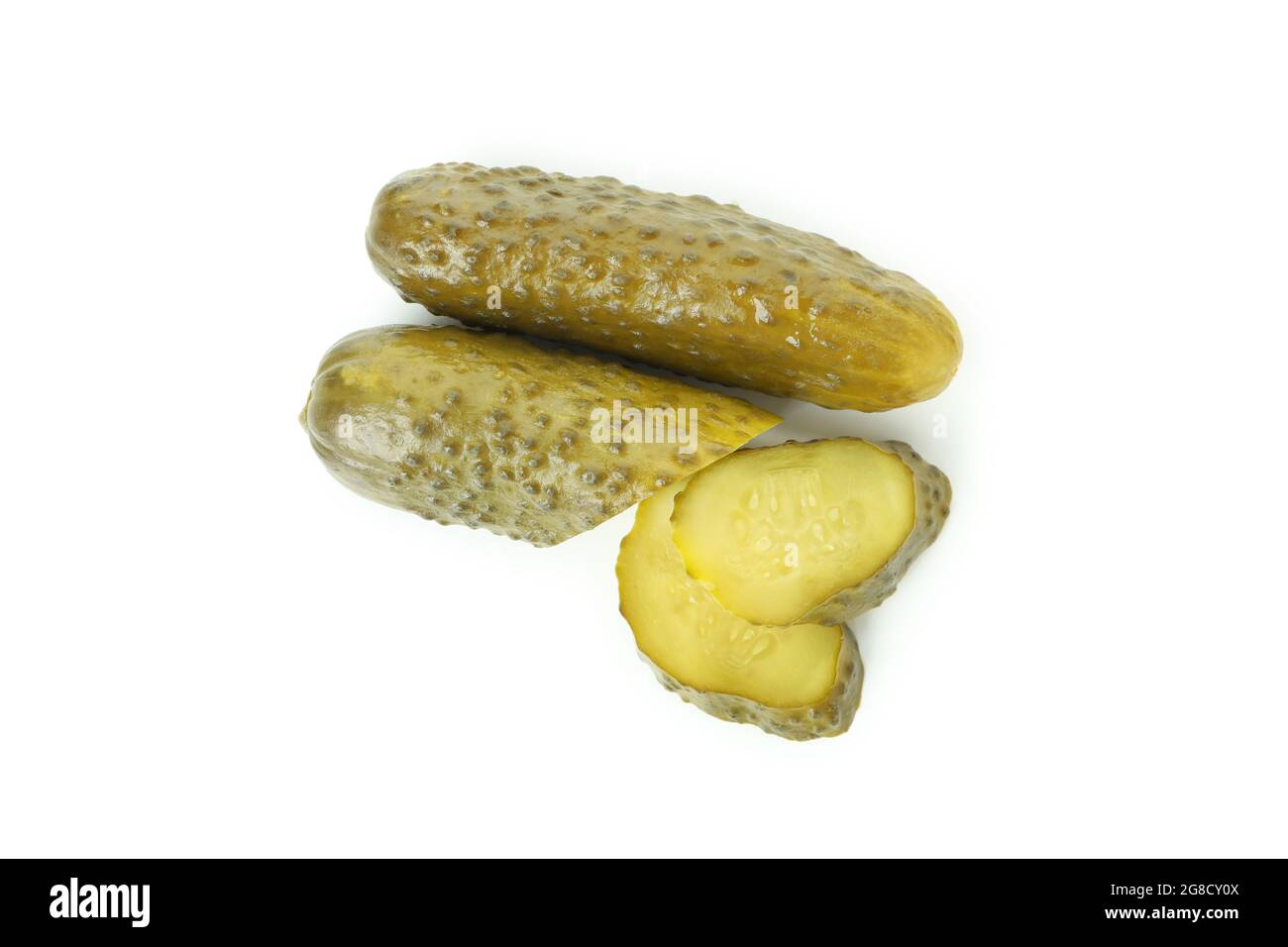 Two fresh pickles isolated on white background Stock Photo - Alamy