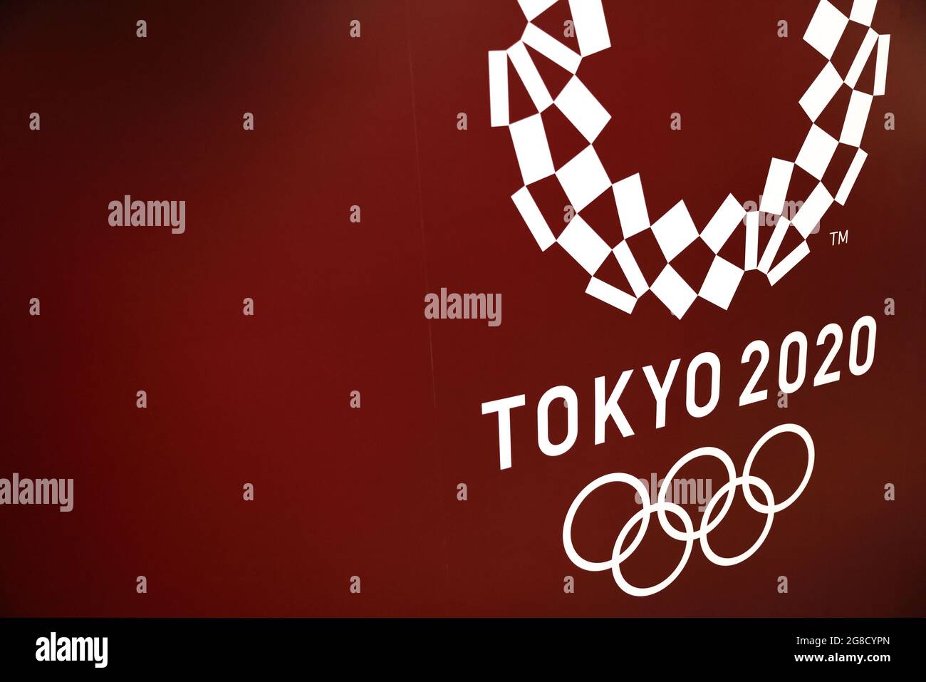 Tokyo 2020 Summer Olympic Games branding in a subway station on the ...