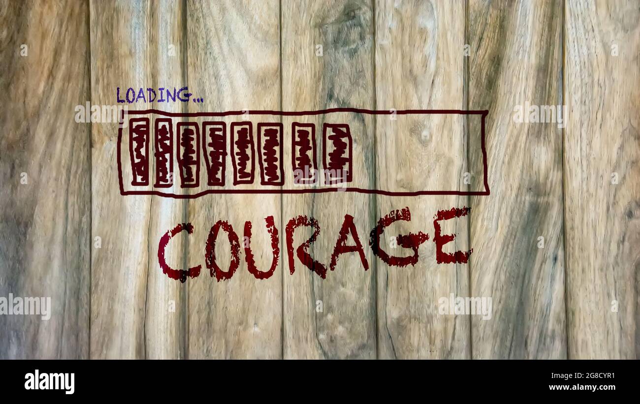 Street Sign the Direction Way to Courage Stock Photo - Alamy