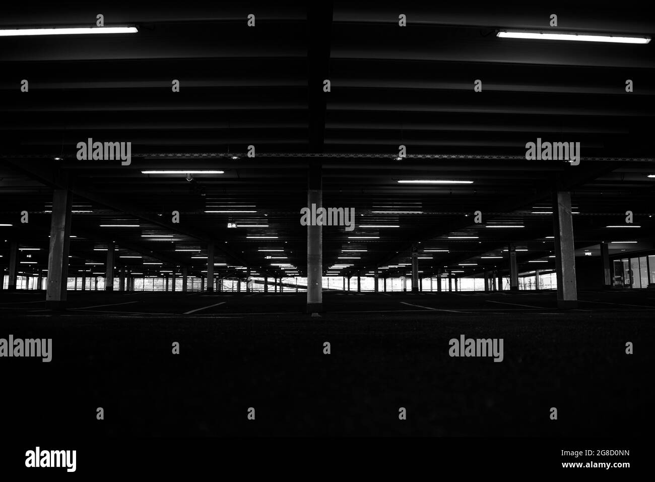 Empty car parking deck Stock Photo - Alamy
