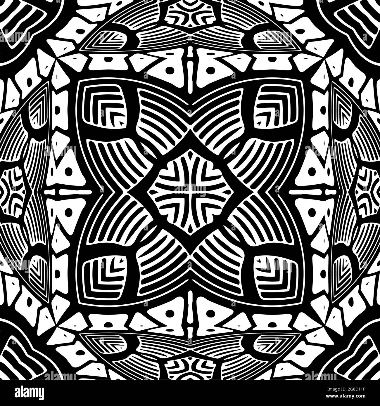 Vector geometric pattern. Black and white pattern Stock Vector Image ...