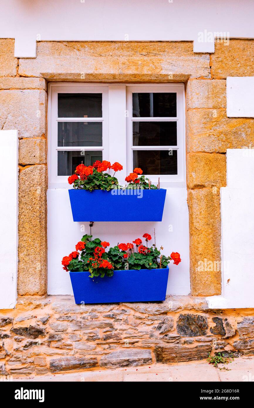 Beautiful traditional window of a small Spanish village Stock Photo - Alamy