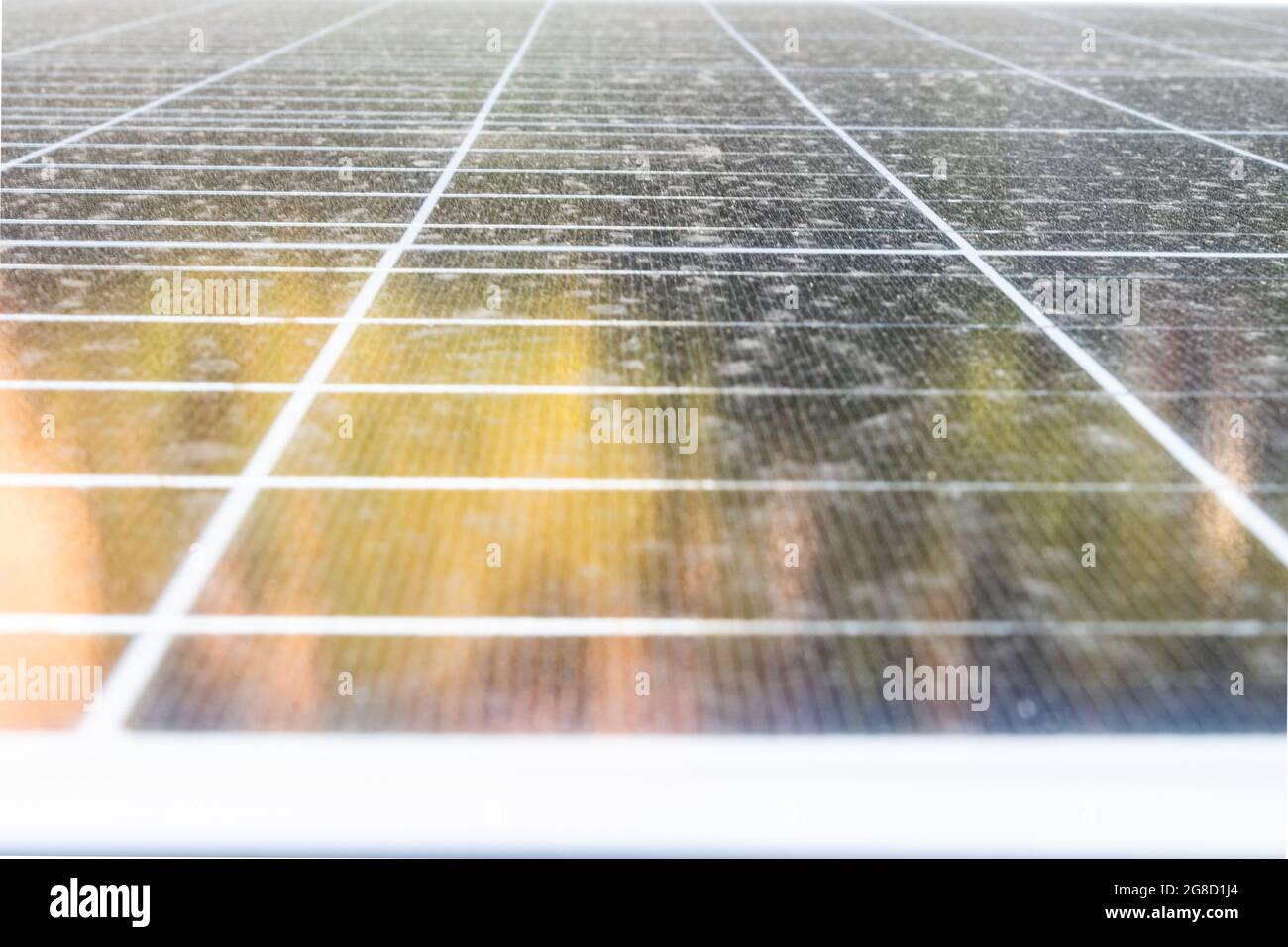 Close up to a solar panel installed on top of a roof Stock Photo - Alamy