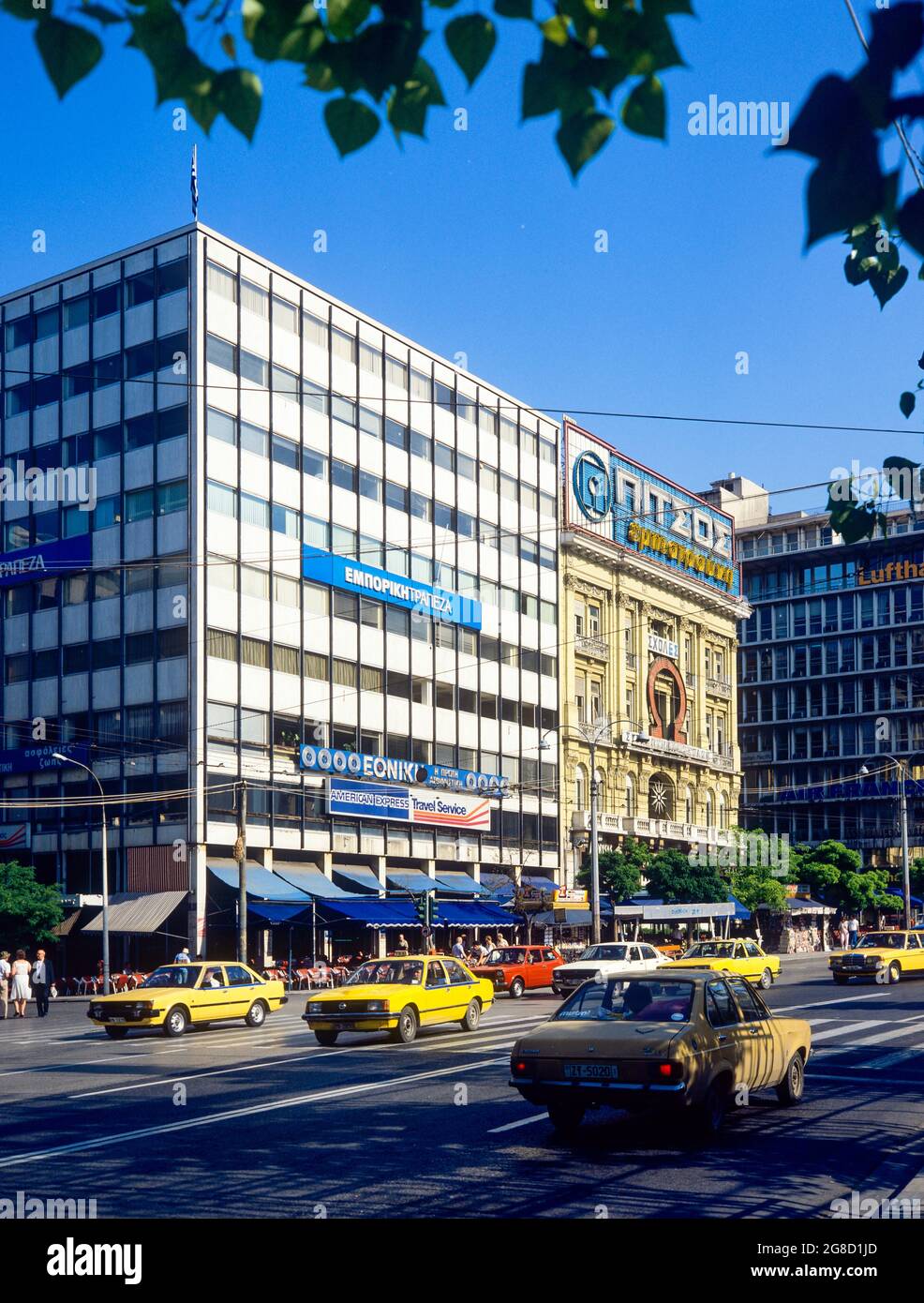 Athens, Syntagma Constitution square, corporate offices buildings ...