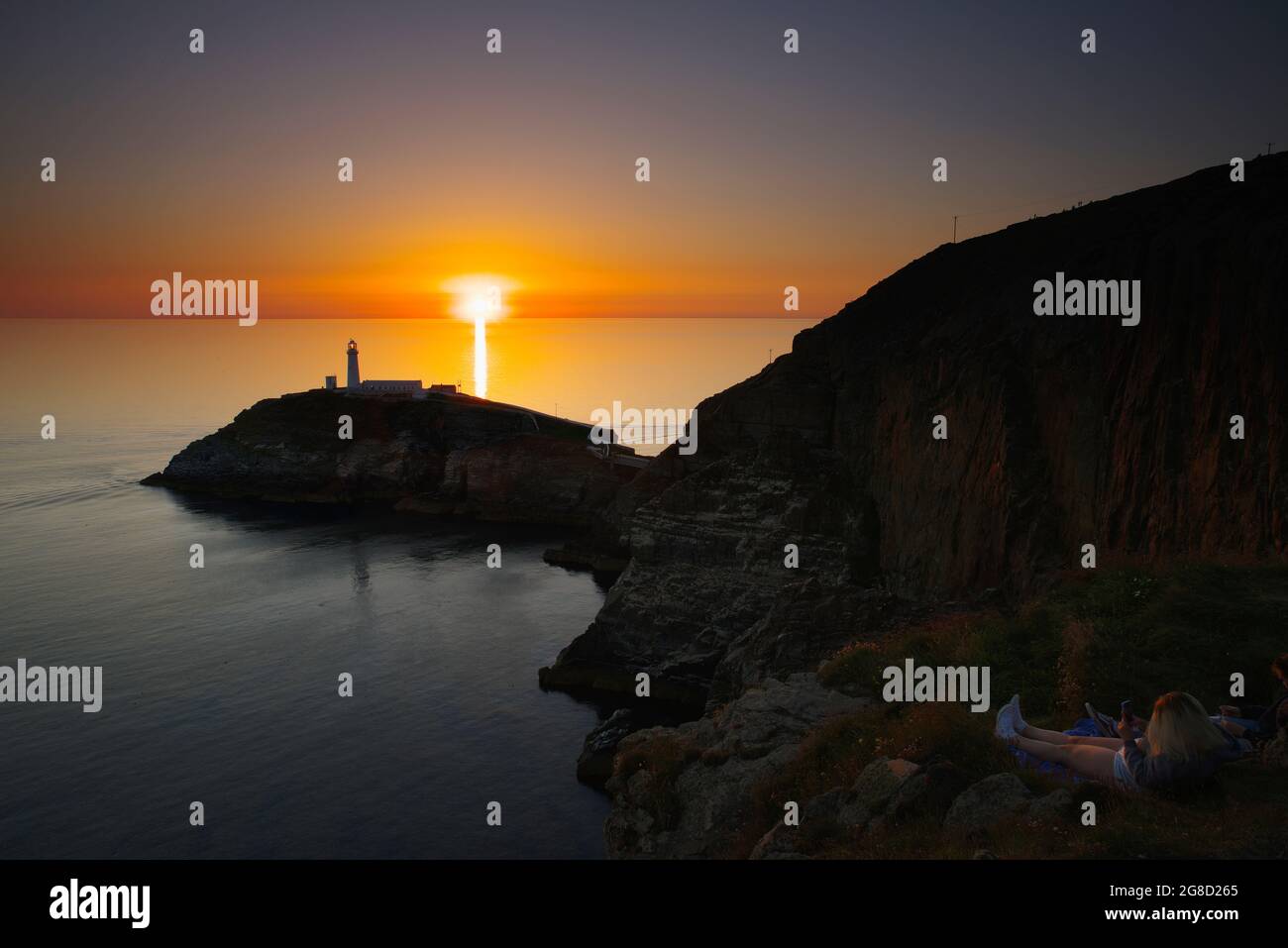 South Stack Lighthouse at Sunset, Isle of Anglesey Stock Photo - Alamy