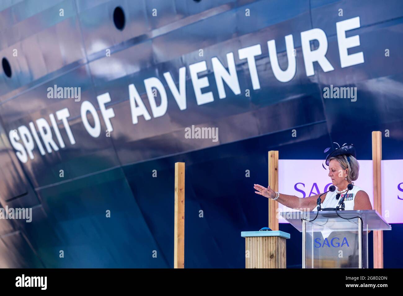 EDITORIAL USE ONLY Godmother of the Ship, Commodore Inga J. Kennedy ...