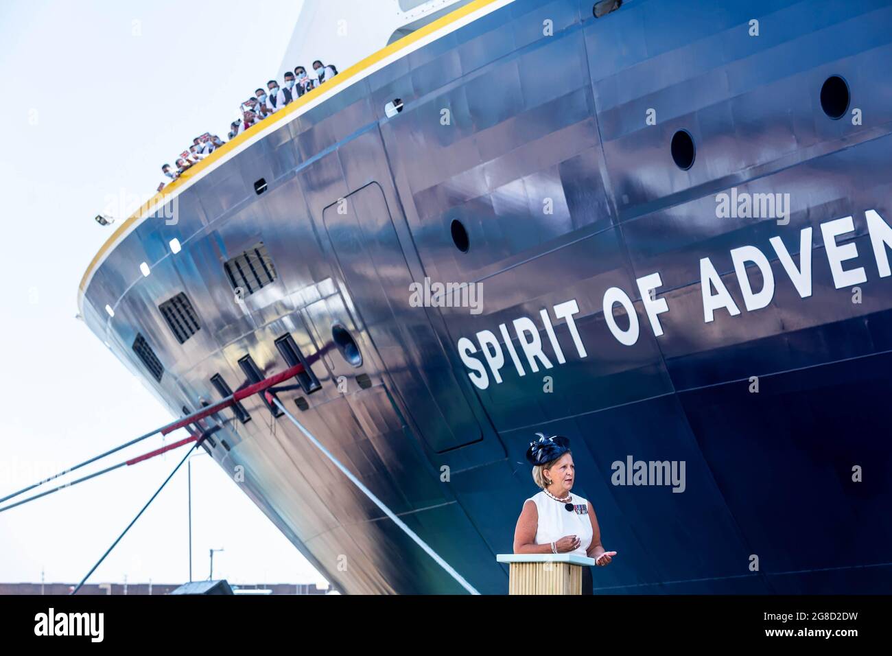 EDITORIAL USE ONLY Godmother of the Ship, Commodore Inga J. Kennedy ...