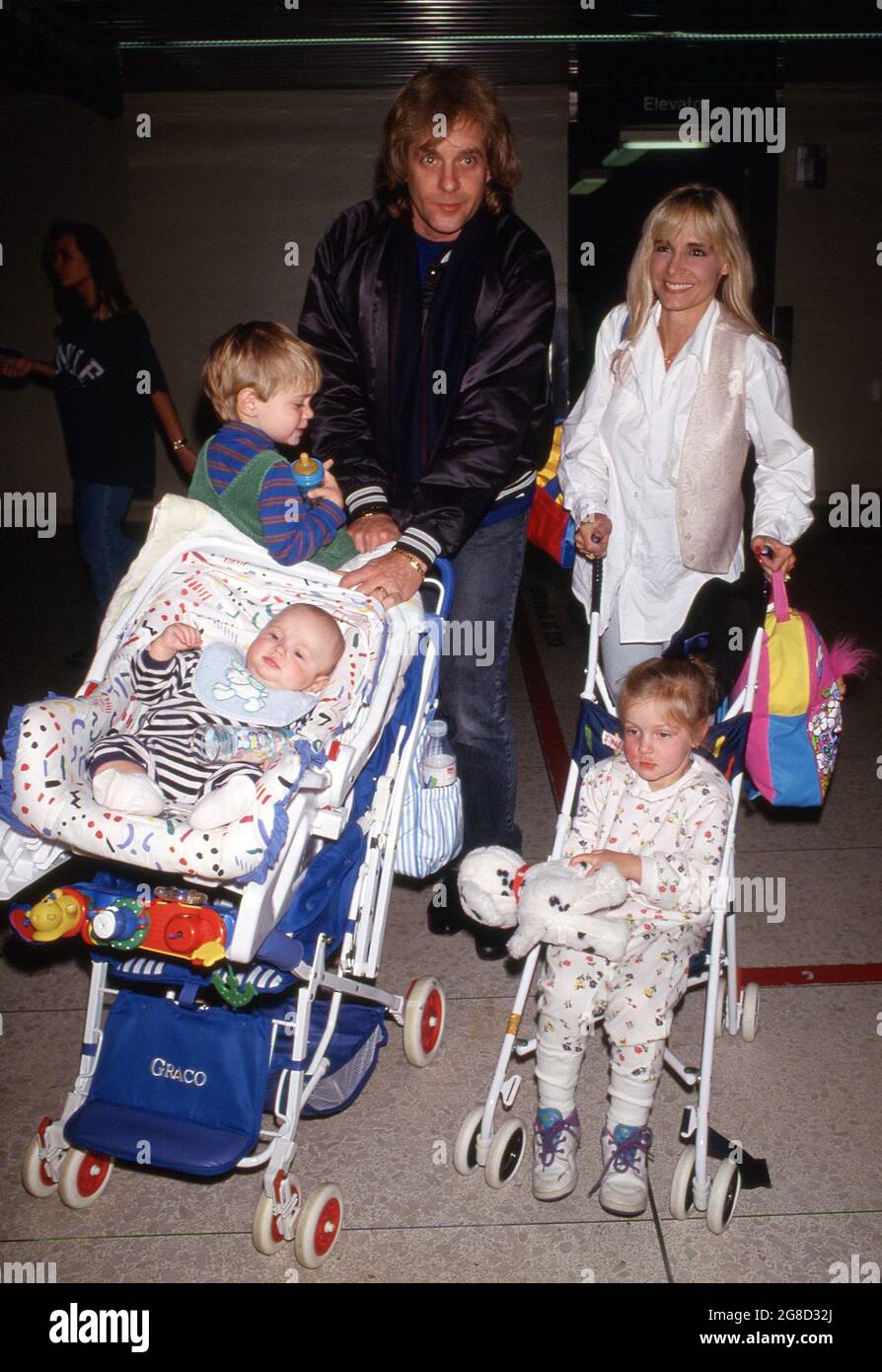 Eddie Money with wife and children in 1991 Credit: Ralph Dominguez ...