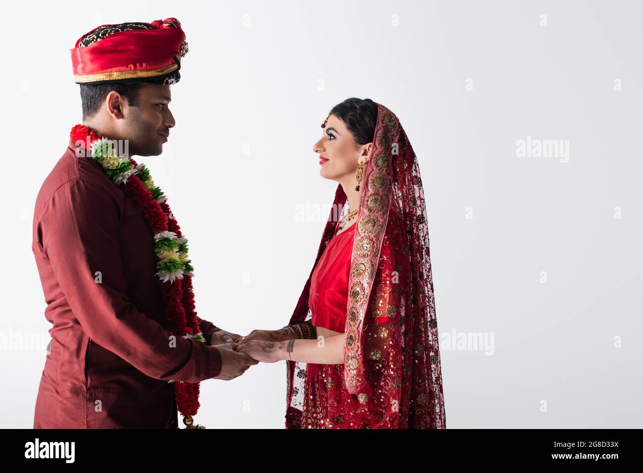 Indian Bride And Groom Holding Hands Sketch
