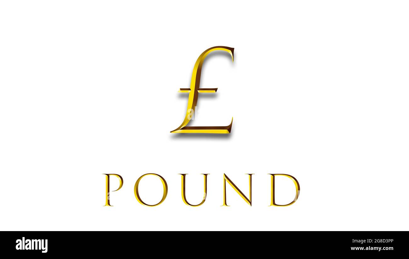 Sign of pound on white isolated background. Having some space Text ...