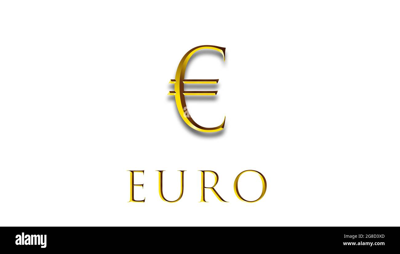 Symbol of Euro in Golden Colour. Euro currency symbols, currency text ...
