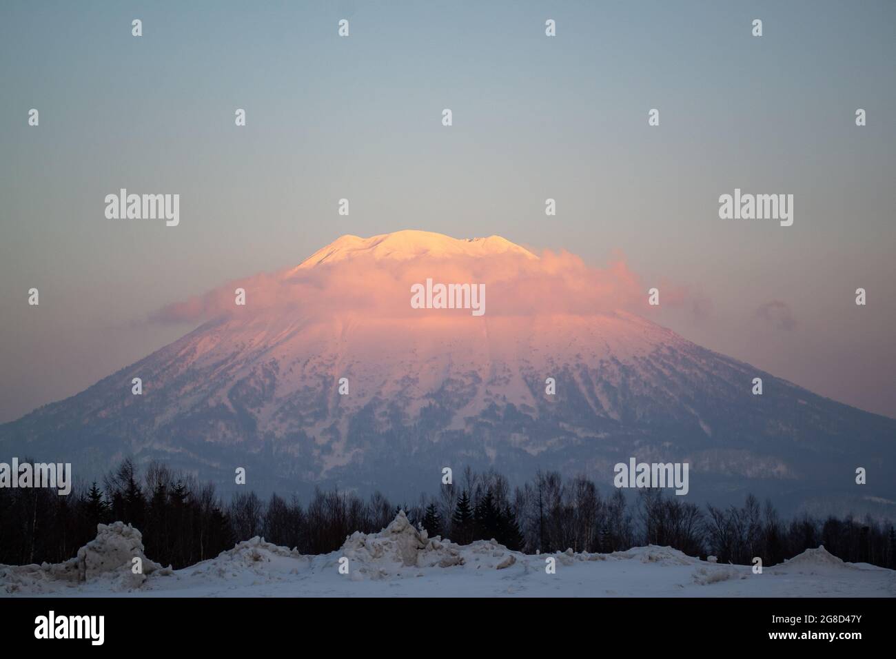 Sunset over Mount Yotei in Japan Stock Photo - Alamy