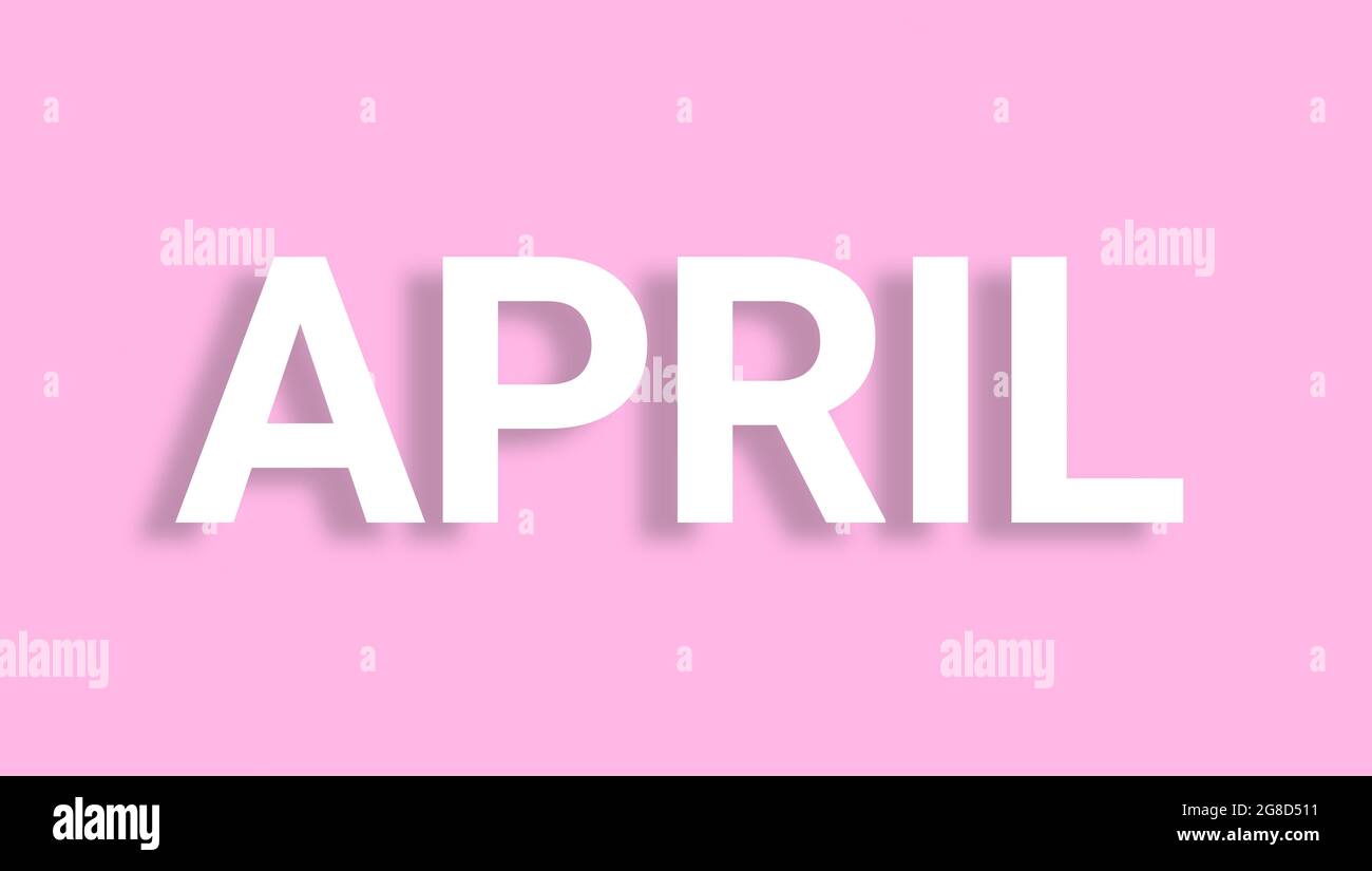 The Lettering and Design phrase of "APRIL". April phrase for banner ...
