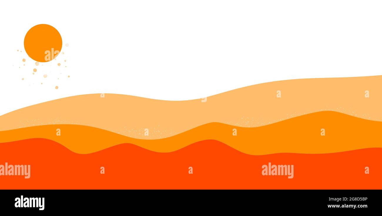 Flat landscape design vector illustration with desert. Nature ...