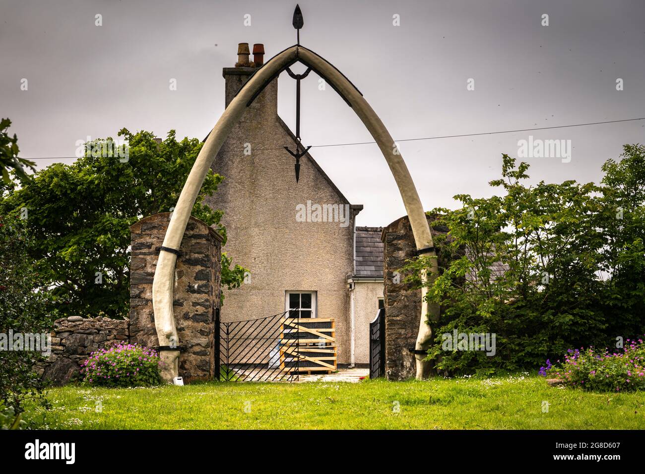 A summer 3 shot HDR image of the Whalebone Arch at Bragar forming a ...