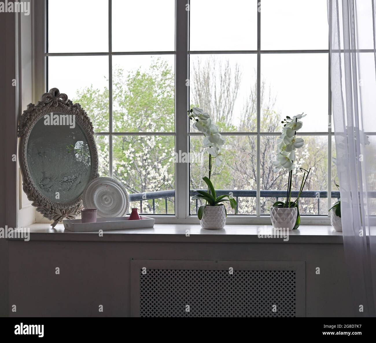 stylish window white interior details Stock Photo - Alamy