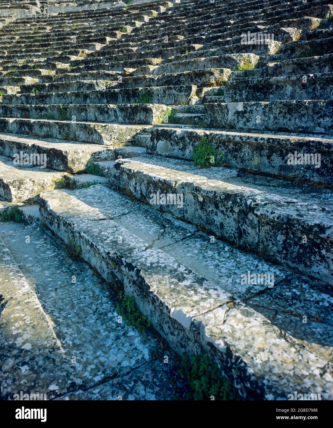 Stone seats, steps, Epidaurus Ancient Theatre, Argolis peninsula ...
