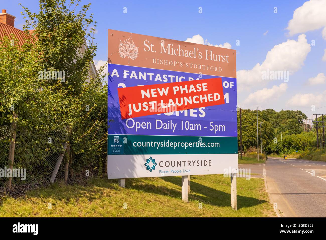 Large sign promoting new homes at a new housing development built by ...