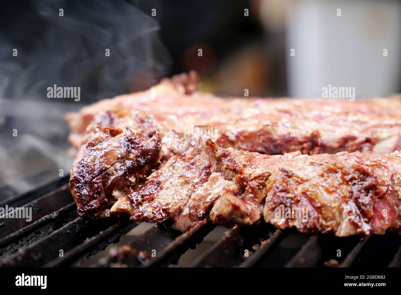 Fraldinha. Grilled BBQ Brazilian Steak Meat in Barbecue Stock Photo - Alamy