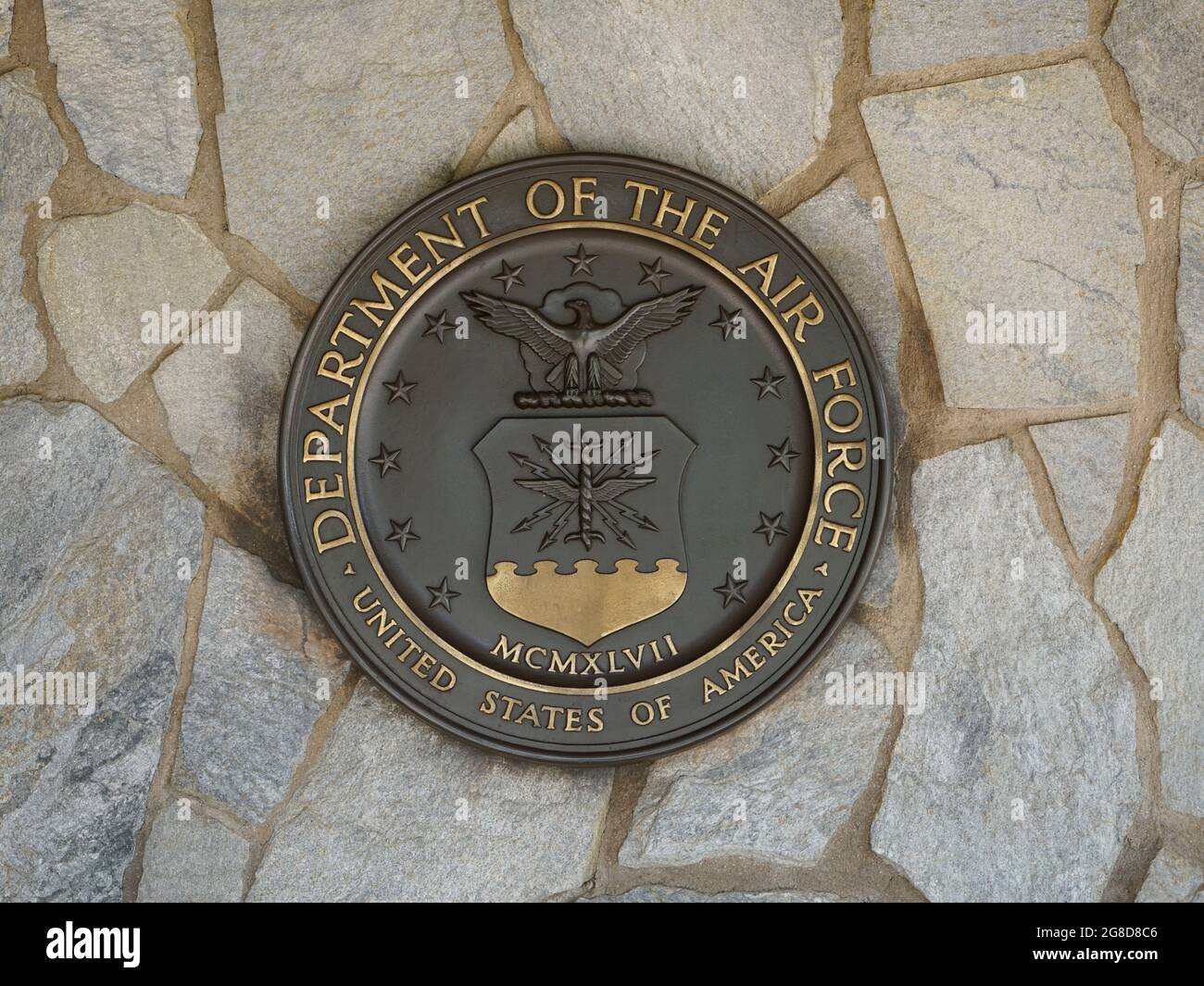 Riverside, California USA - June 16, 2021: U.S. Air Force seal, crest ...