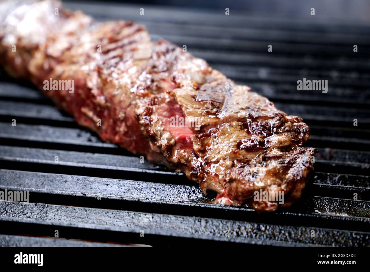 Fraldinha. Grilled BBQ Brazilian Steak Meat in Barbecue Stock Photo - Alamy