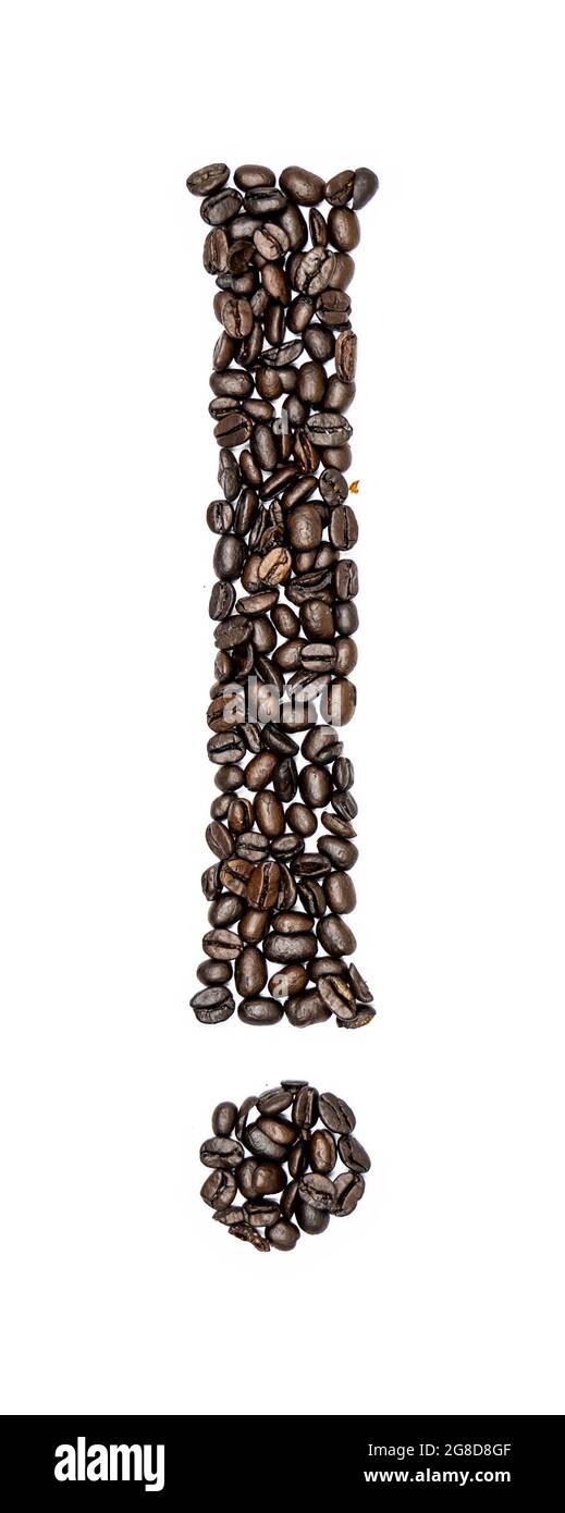 Coffee Bean Exclamation Point Coffee Beans carefully arranged to create ...