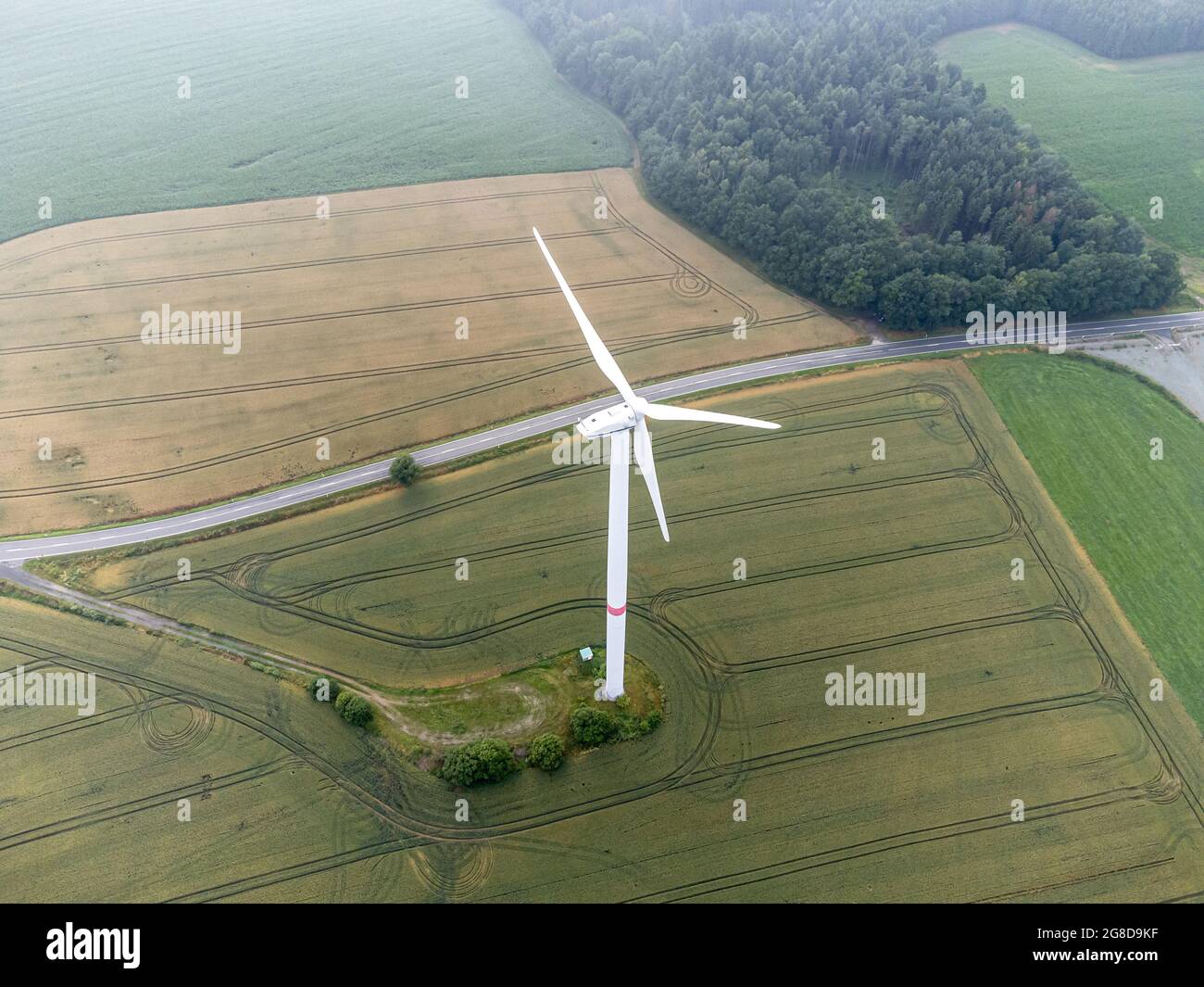 Aerial view of a wind turbine for wind energy Stock Photo - Alamy