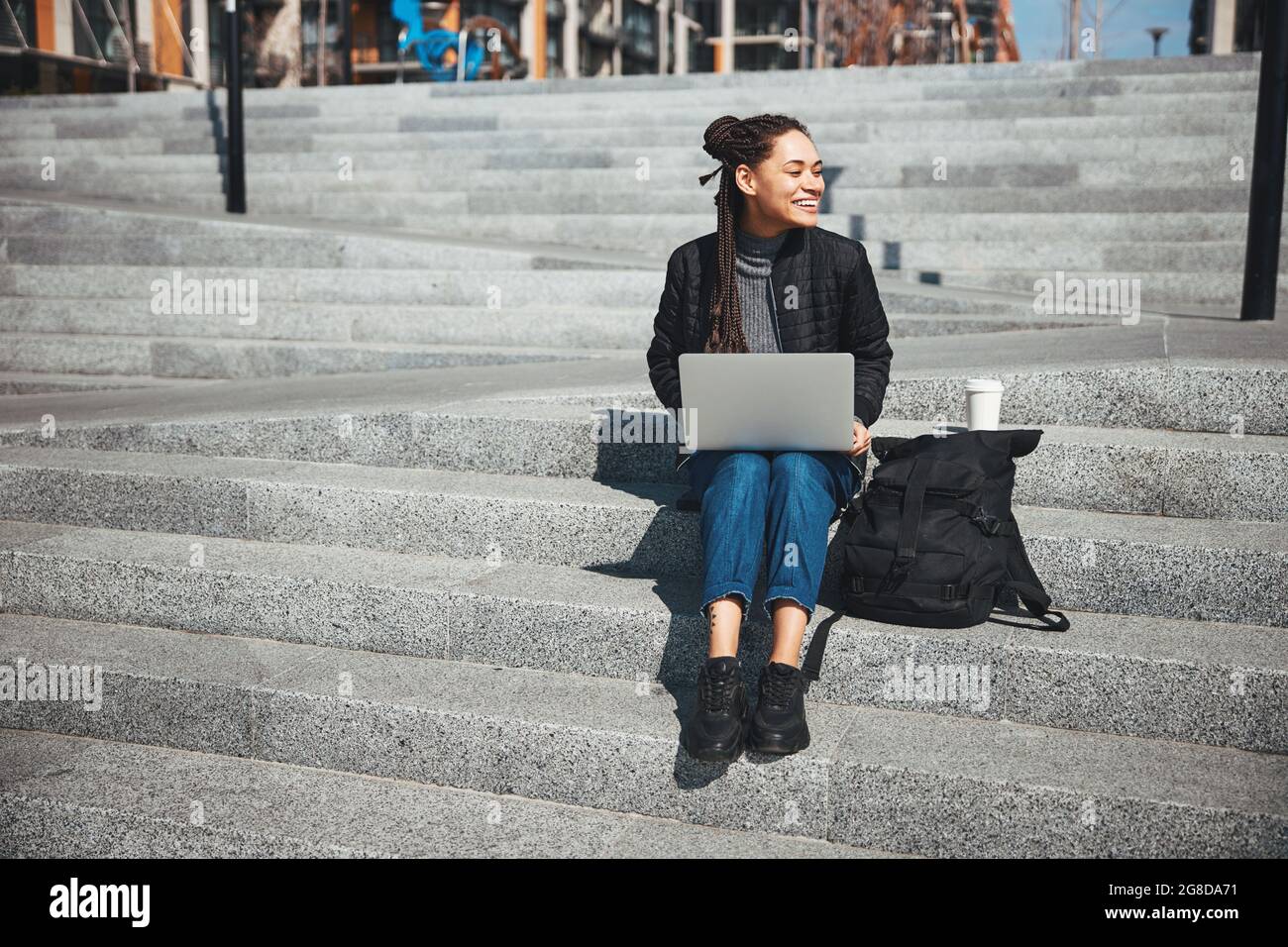 Cheerful lady high spirited hi-res stock photography and images - Alamy