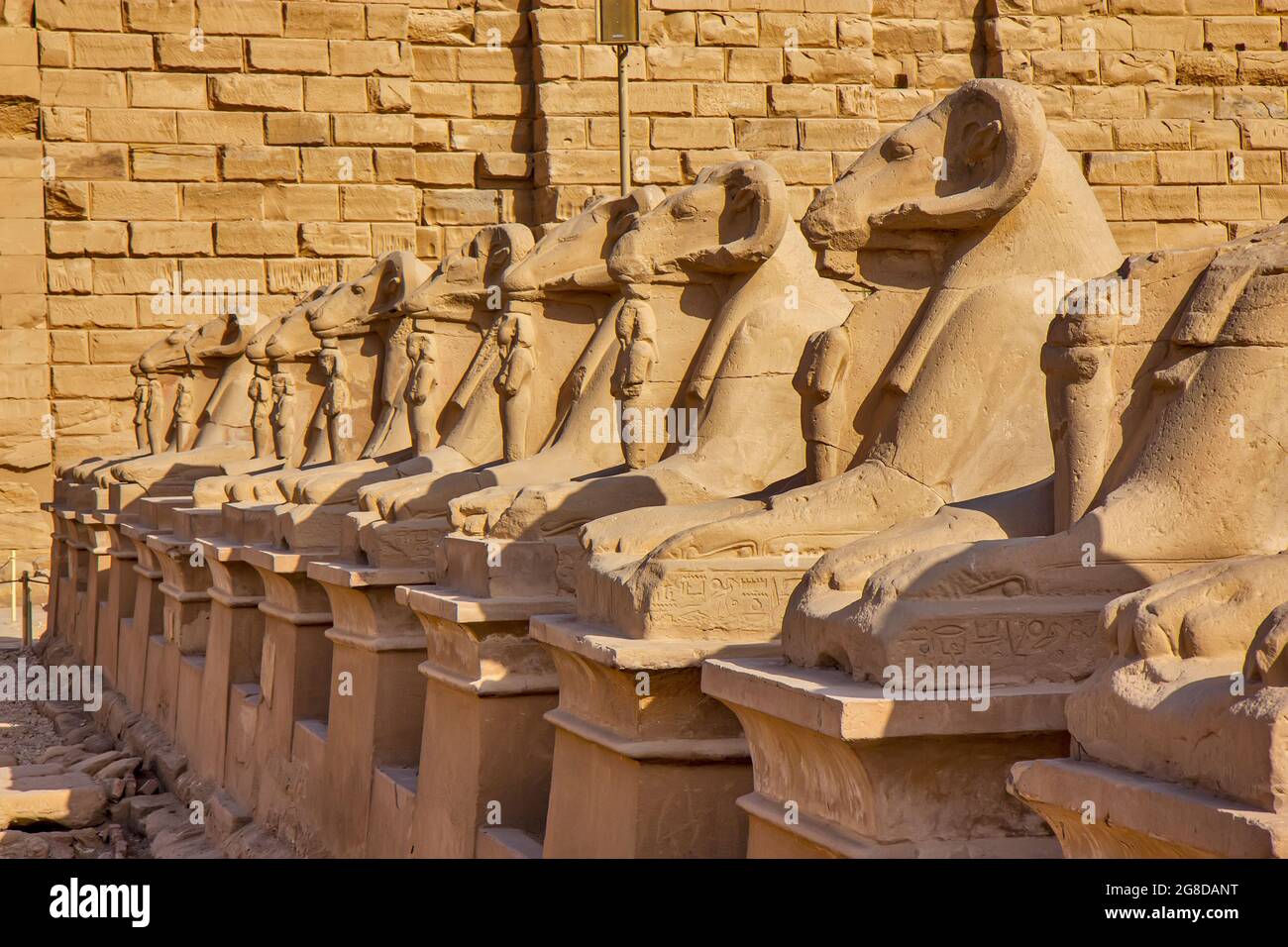 Ram-headed sphinx statues at Karnak, Egypt Stock Photo - Alamy