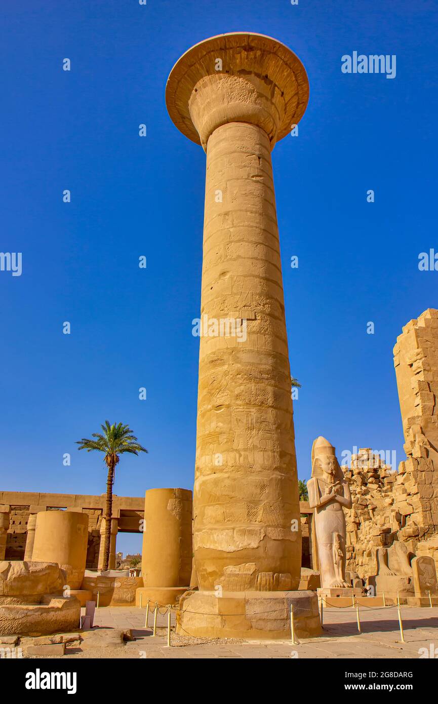 Column of the Kiosk of Taharqa in Karnak, Egypt Stock Photo - Alamy