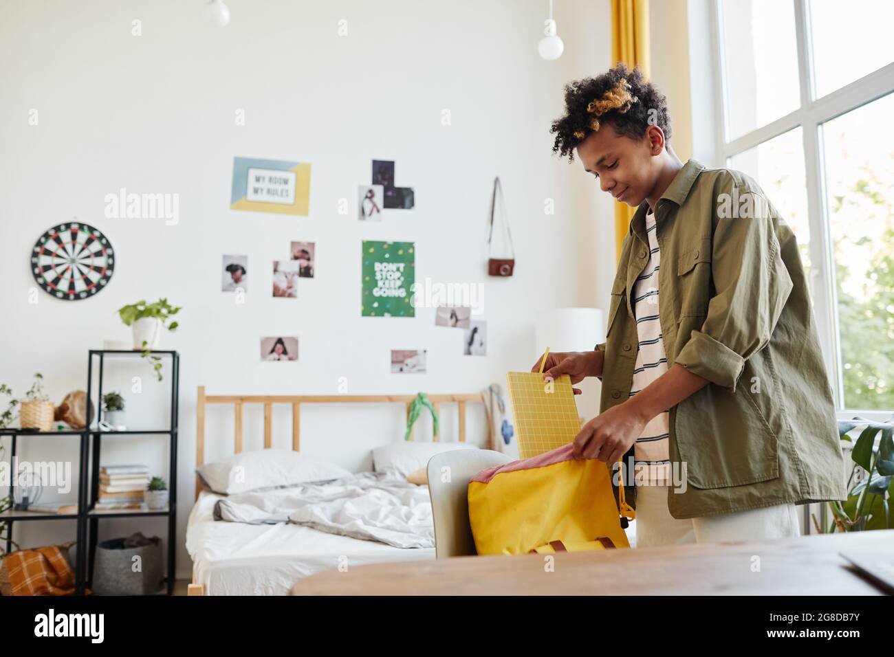 Boy Getting Ready For School