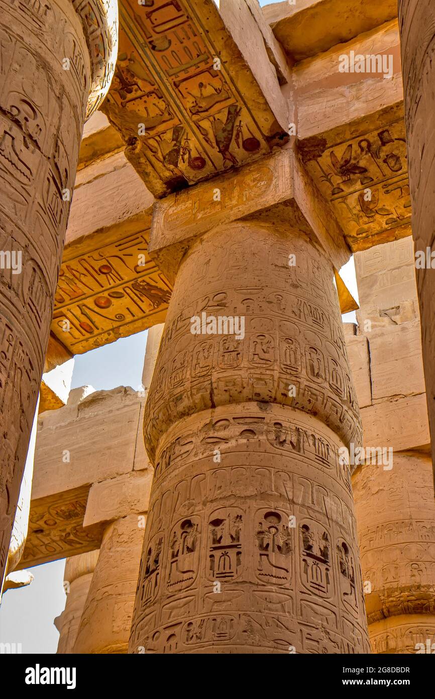 Great Hypostyle Hall in Karnak temple complex, Egypt Stock Photo - Alamy