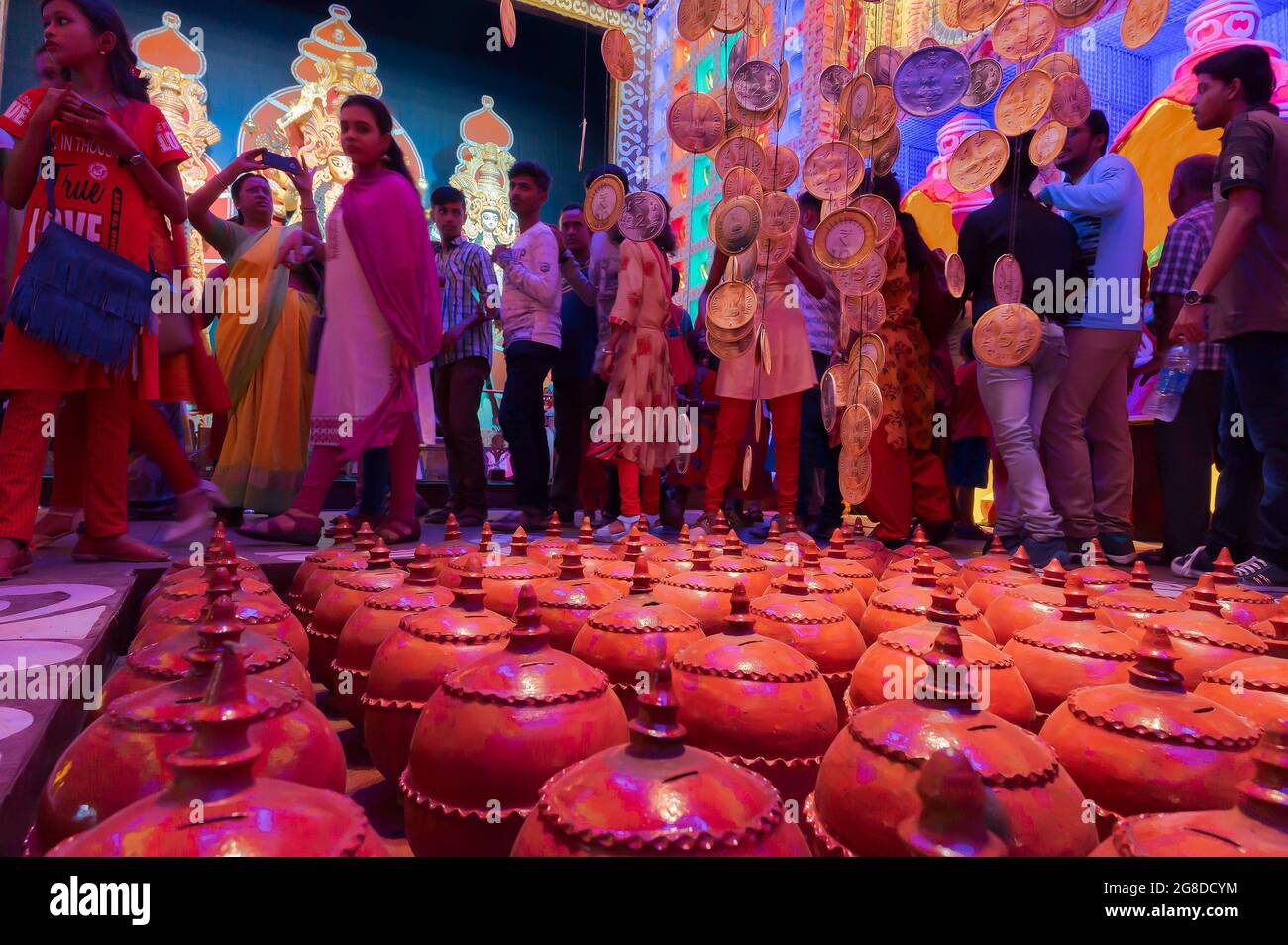 Howrah, West Bengal, India - 5th October 2019 : View of decorated Durga ...