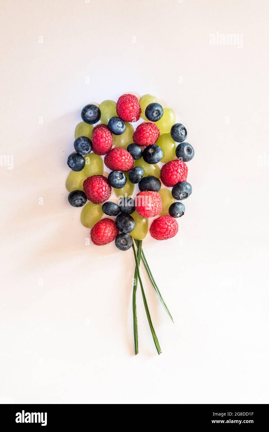 balloon made from raspberry, grapes and blueberries, vitamins for ...