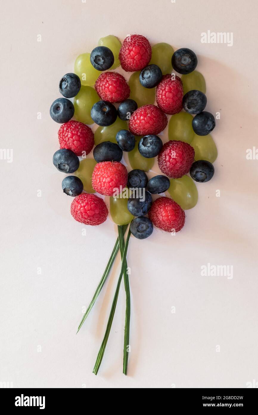 balloon made from raspberry, grapes and blueberries, vitamins for ...