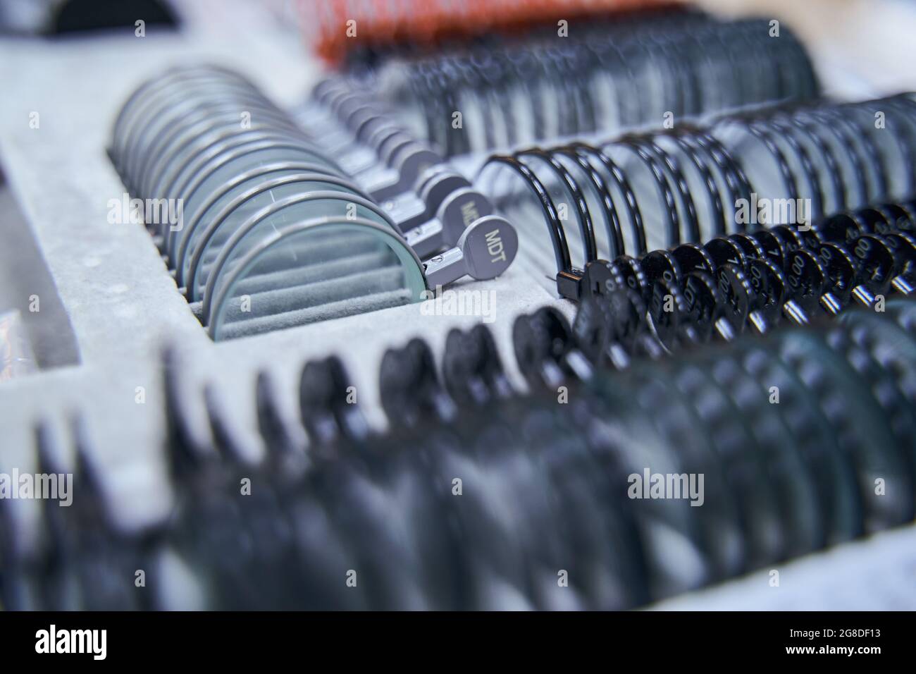 Trial lens set for ophthalmic testing device in clinic Stock Photo - Alamy