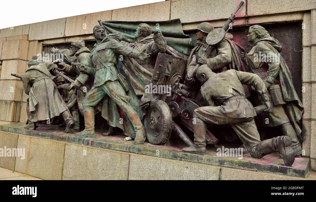 SOFIA, BULGARIA - Aug 08, 2015: A part of the Monument to the Soviet ...