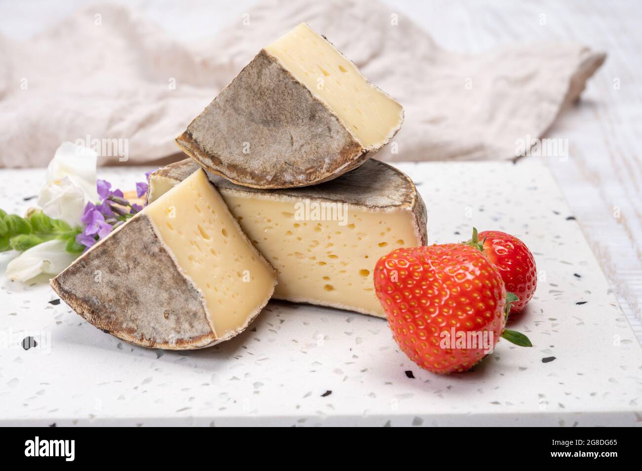 Cheese collection, matured cow cheese with mold tommette de savoie from ...