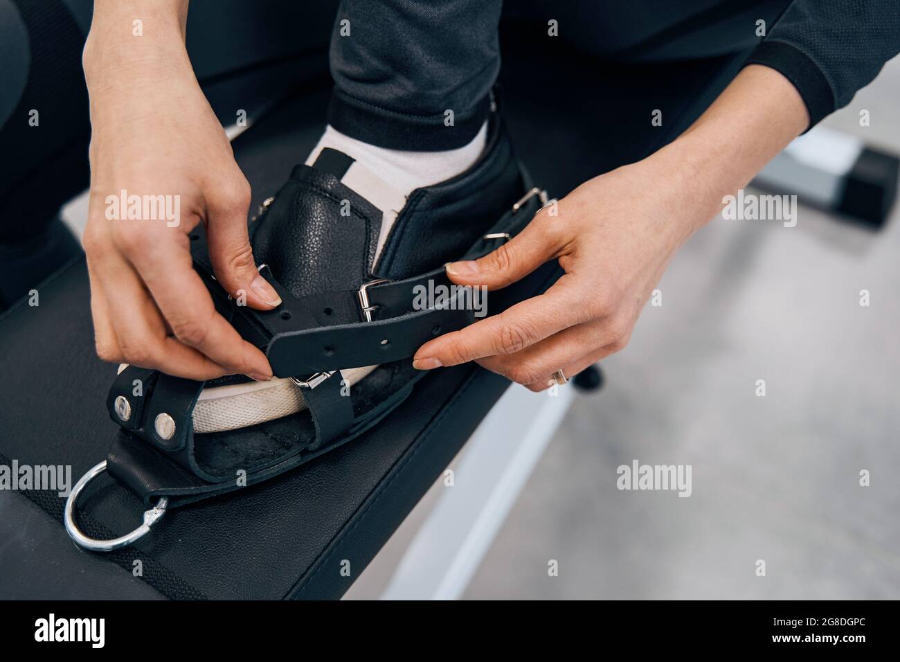 Woman feet up gymnastics hi-res stock photography and images - Alamy