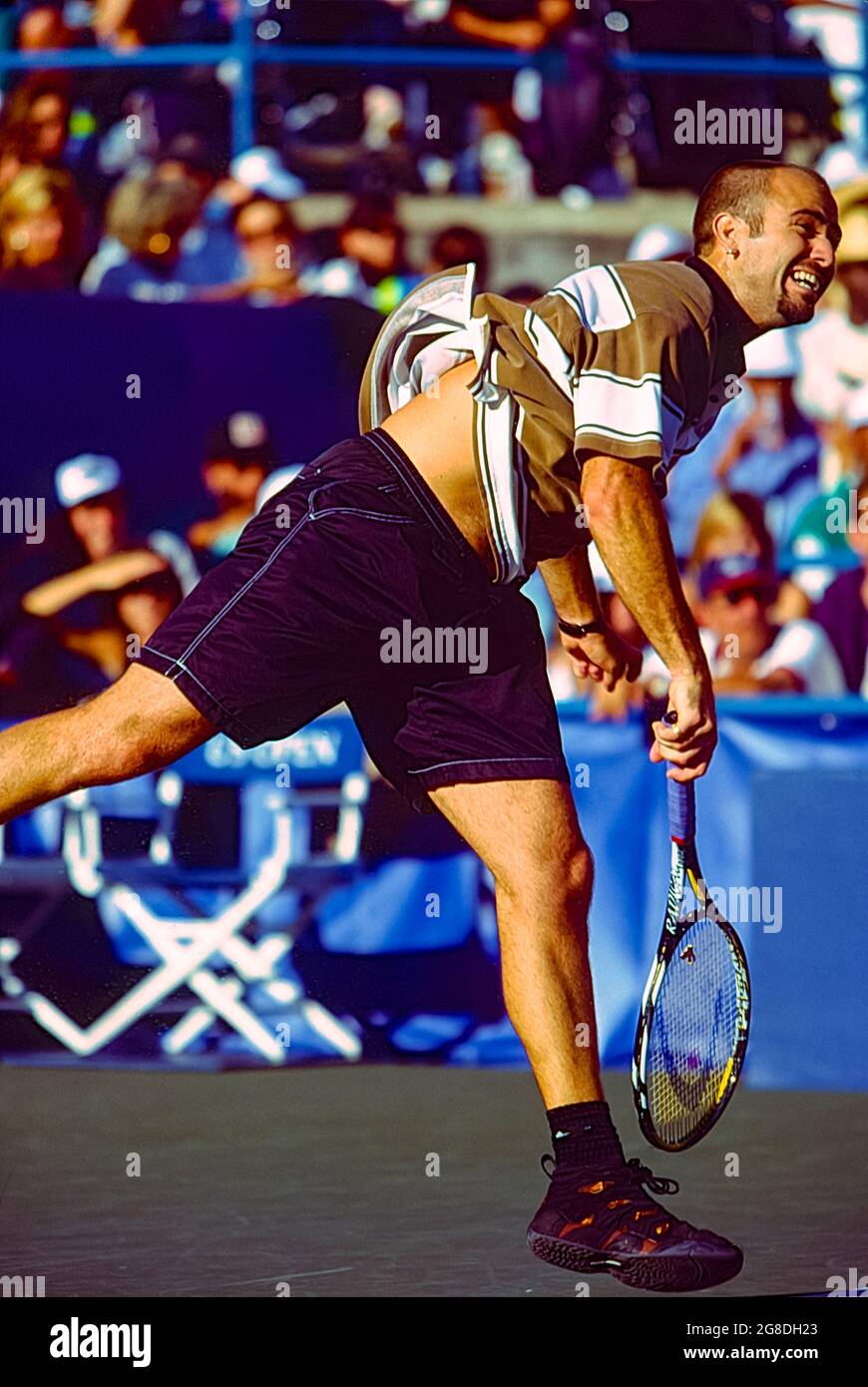 Andre Agassi (USA) competing at the 1995 US Open Tennis Stock Photo - Alamy