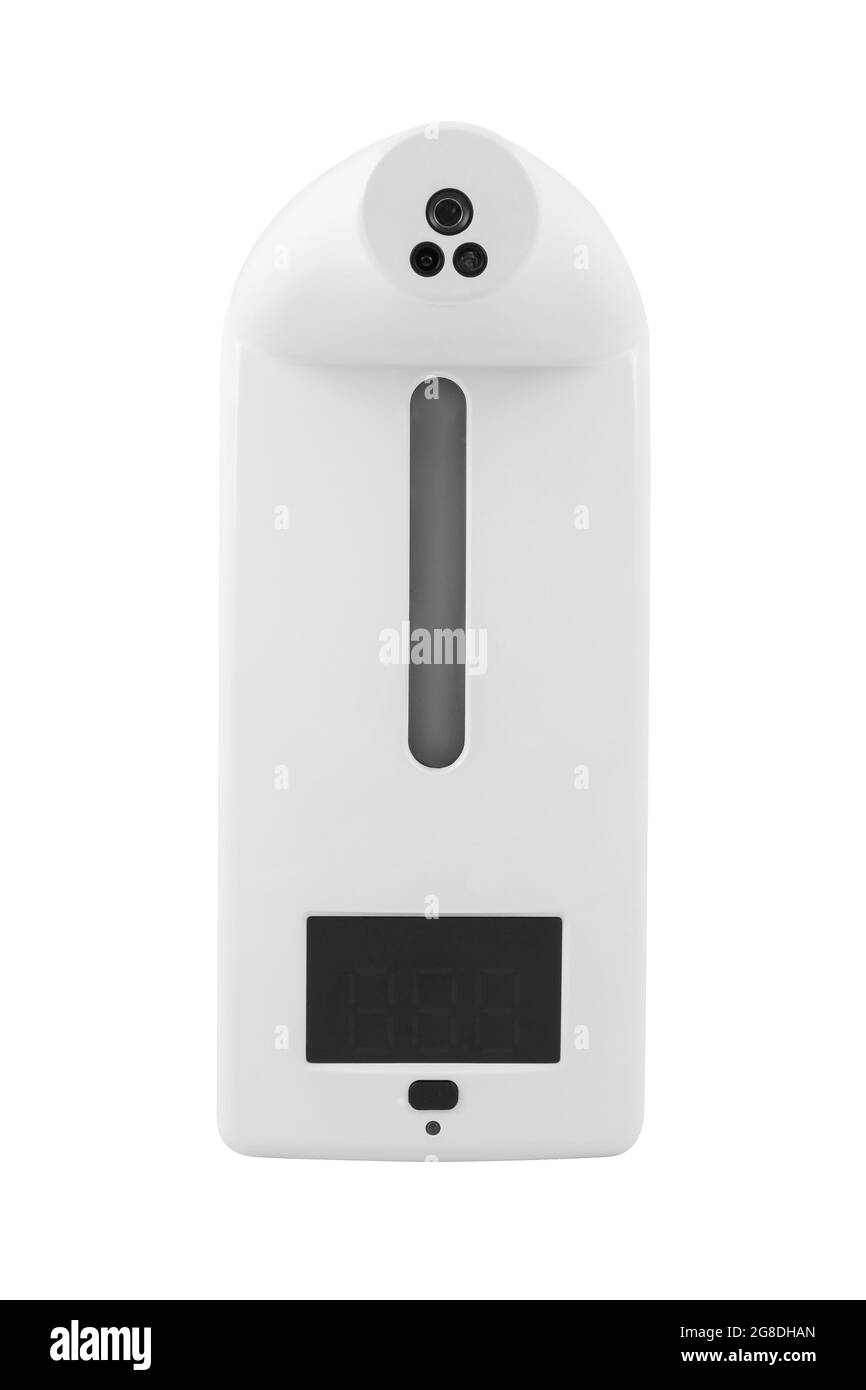 Automatic alcohol dispenser with temperature sensor and screen isolated ...