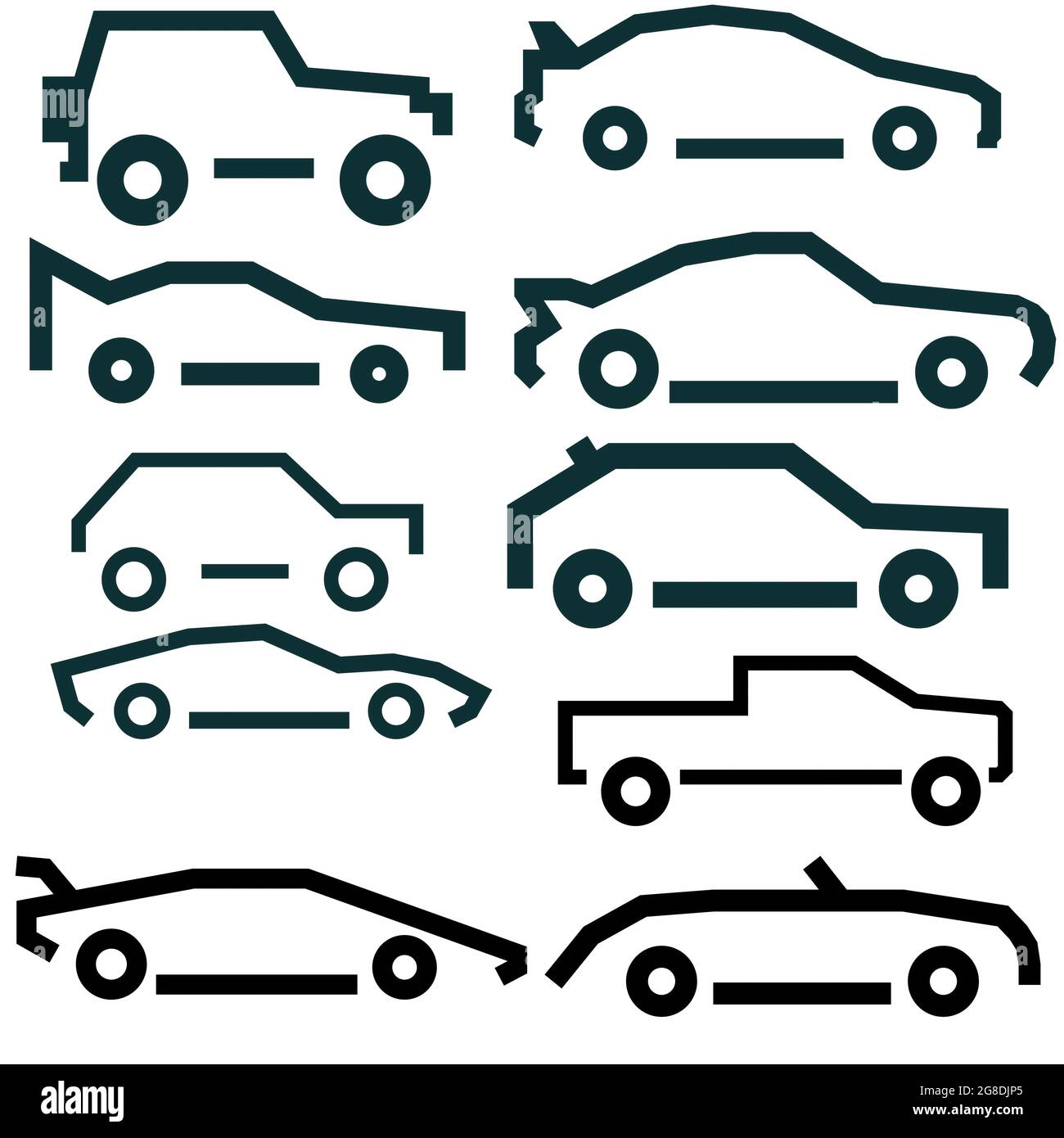 Illustration drawing of cars components on a white background Stock ...