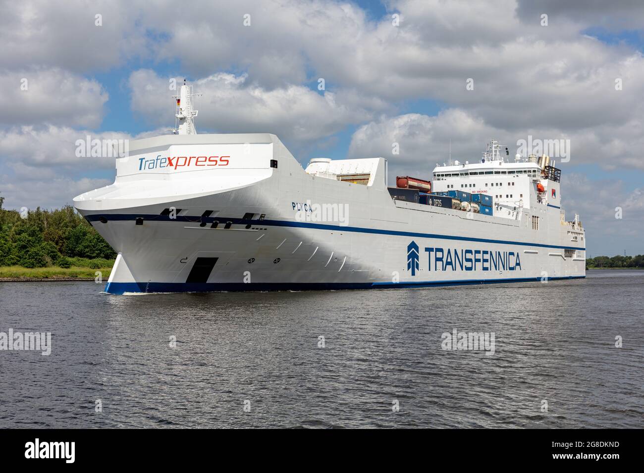 Transfennica Trafexpress-class ConRo vessel PLYCA in the Kiel Canal ...