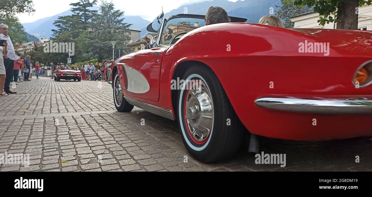 MERANO, ITALY - Jul 07, 2021: A participant of the South Tirol Classic ...