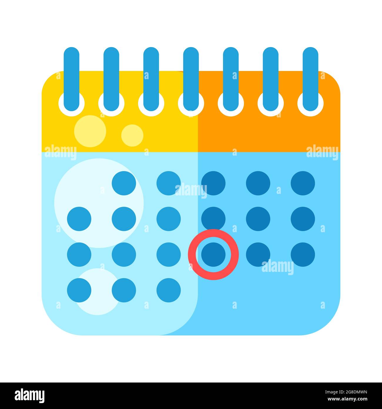 Illustration of calendar. Cartoon stylized item. Icon on white ...